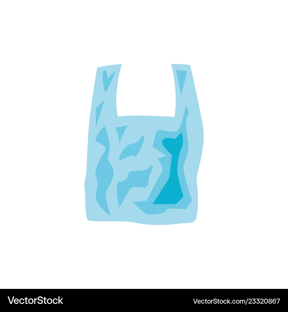 Transparent disposable plastic bag with handle Vector Image