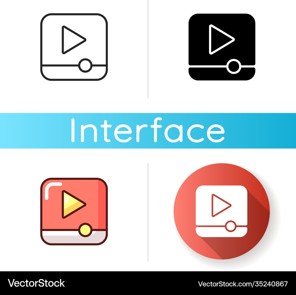 Video player app icon Royalty Free Vector Image