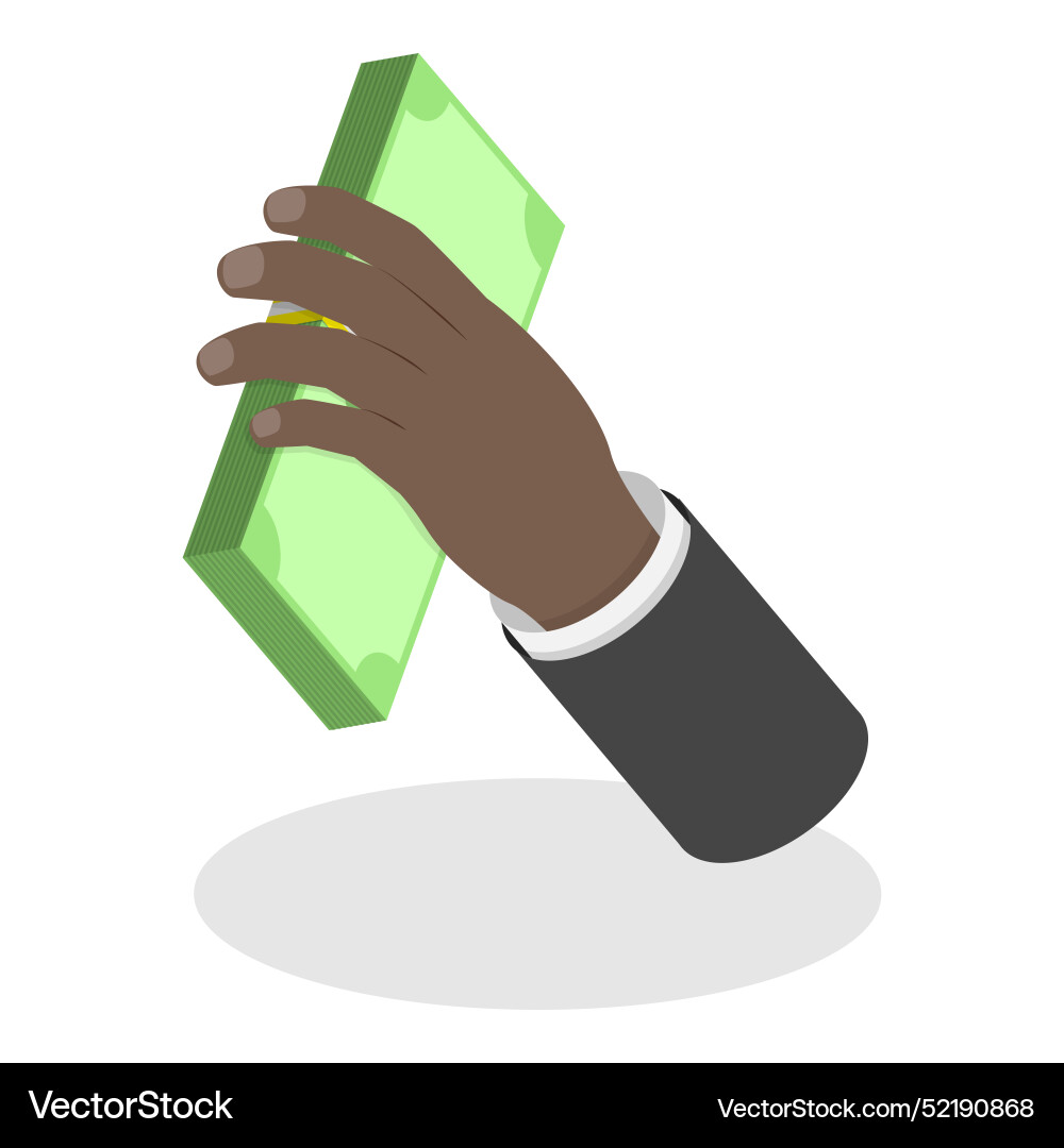 3d isometric flat of hand gesture set Royalty Free Vector