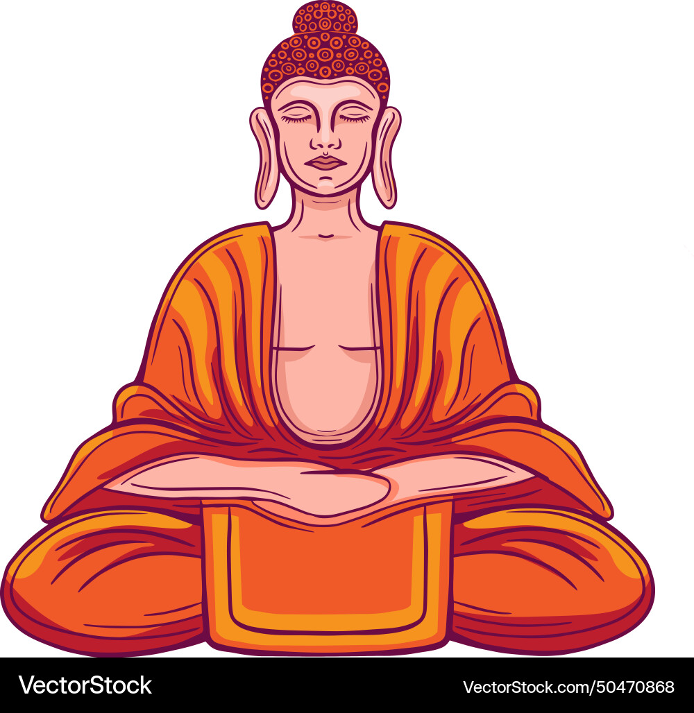 Buddha in meditation Royalty Free Vector Image