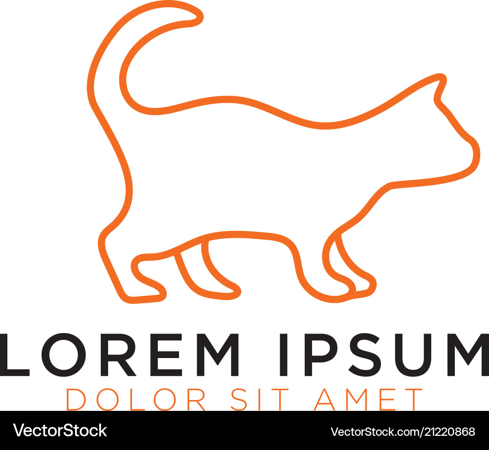 Cat logo design template Royalty Free Vector Image