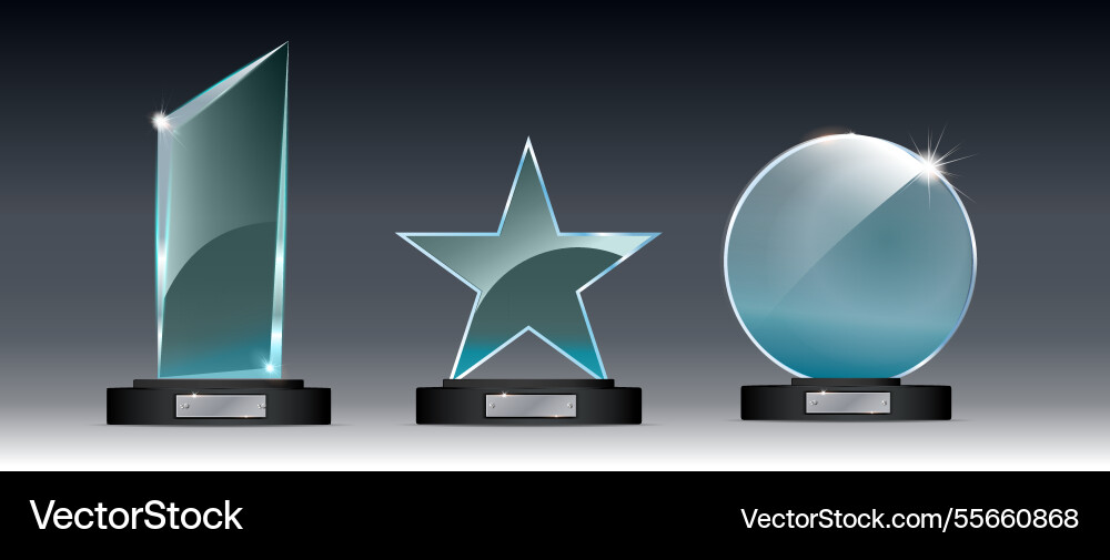 Circle glass trophy award Royalty Free Vector Image