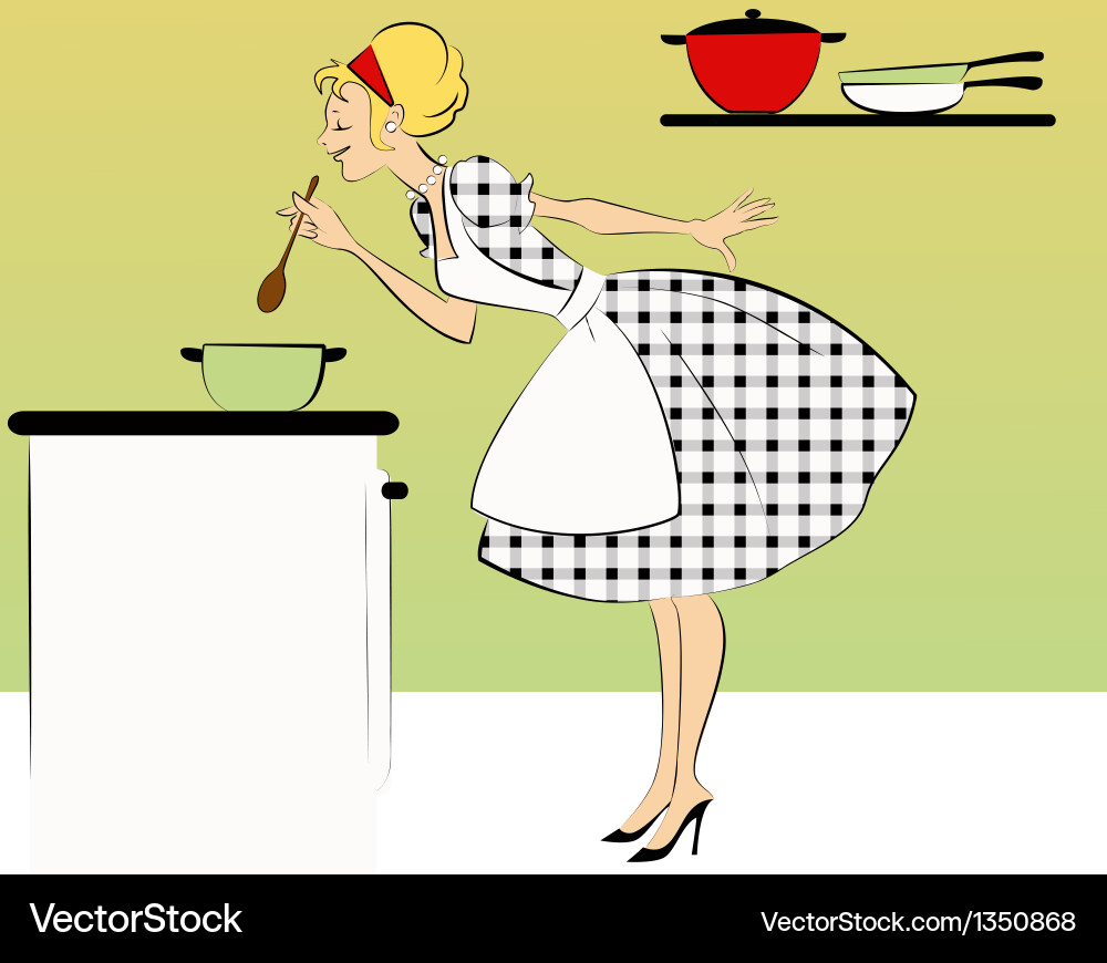 Cooking dinner Royalty Free Vector Image - VectorStock