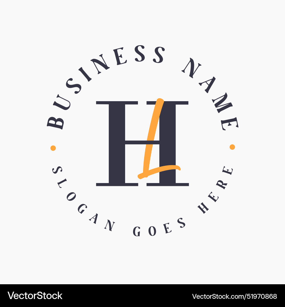 Elegant letter hl initials logo for corporate Vector Image