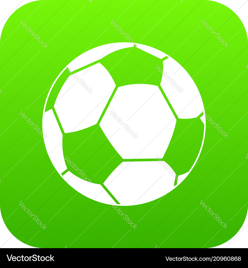 Football ball icon digital green Royalty Free Vector Image