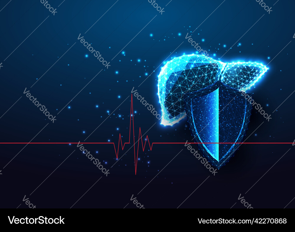 Futuristic liver protection form diseases concept Vector Image