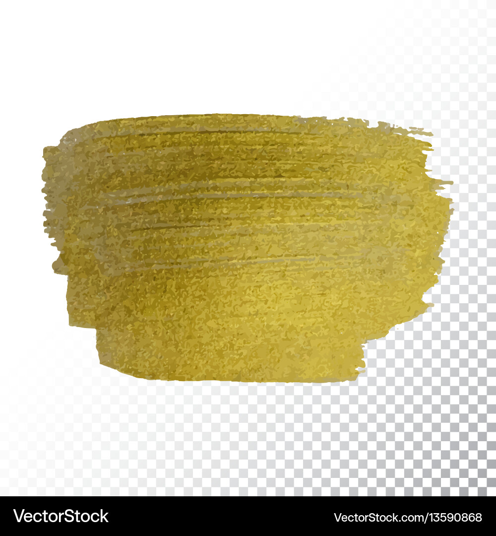 Gold paint smear stroke stain abstract Royalty Free Vector