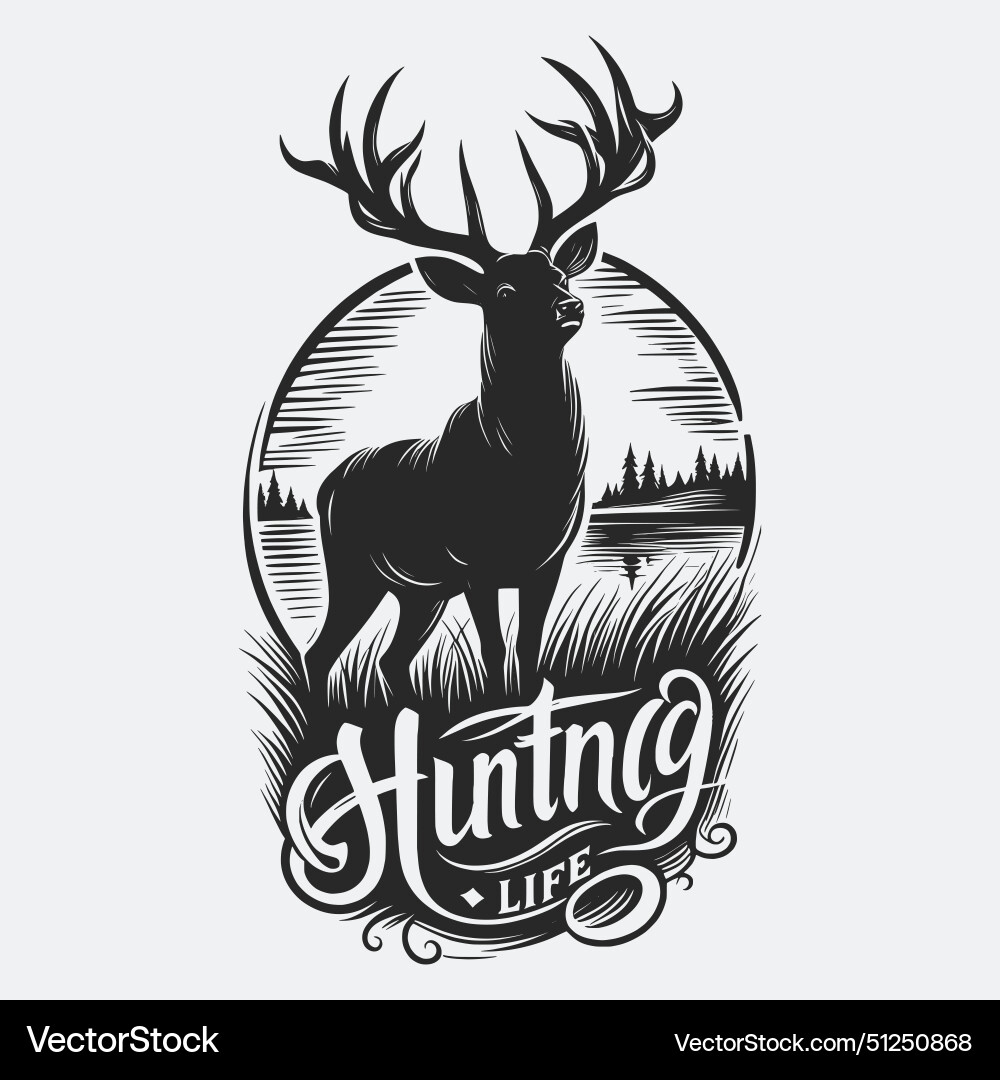 Hunting life svg silhouette file Royalty Free Vector Image
