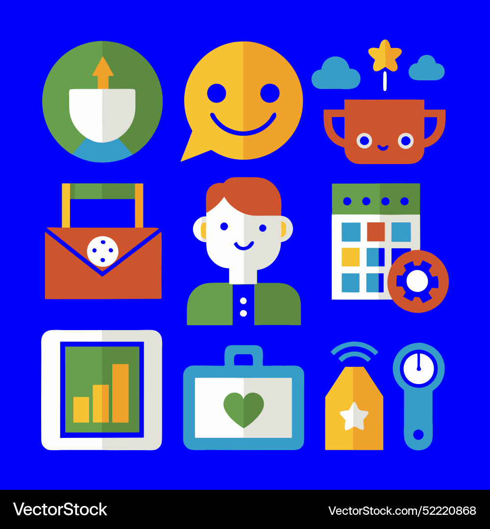 Simple icons silhouette Royalty Free Vector Image