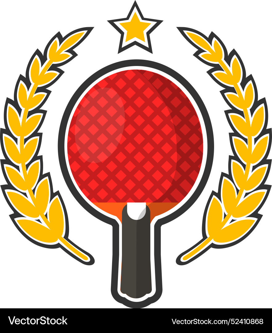 Table tennis trophy badge Royalty Free Vector Image