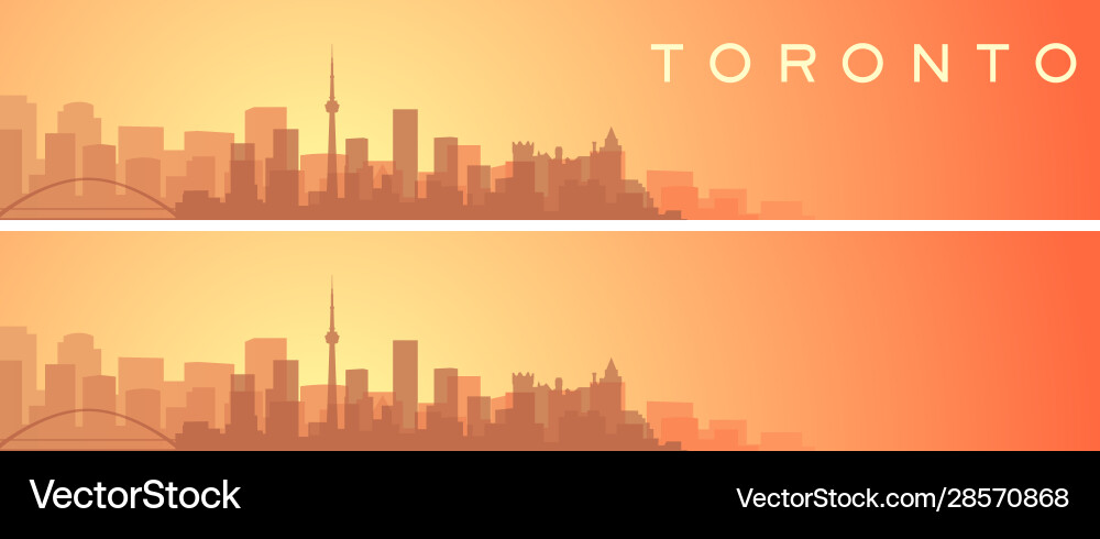 Toronto beautiful skyline scenery banner Vector Image