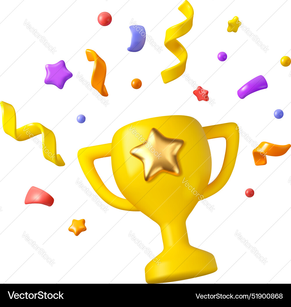 Trophy 3d icon Royalty Free Vector Image - VectorStock