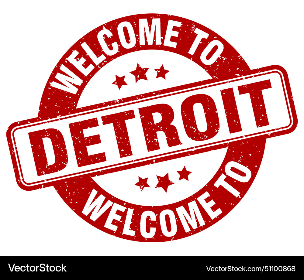 Welcome to detroit stamp round sign Royalty Free Vector