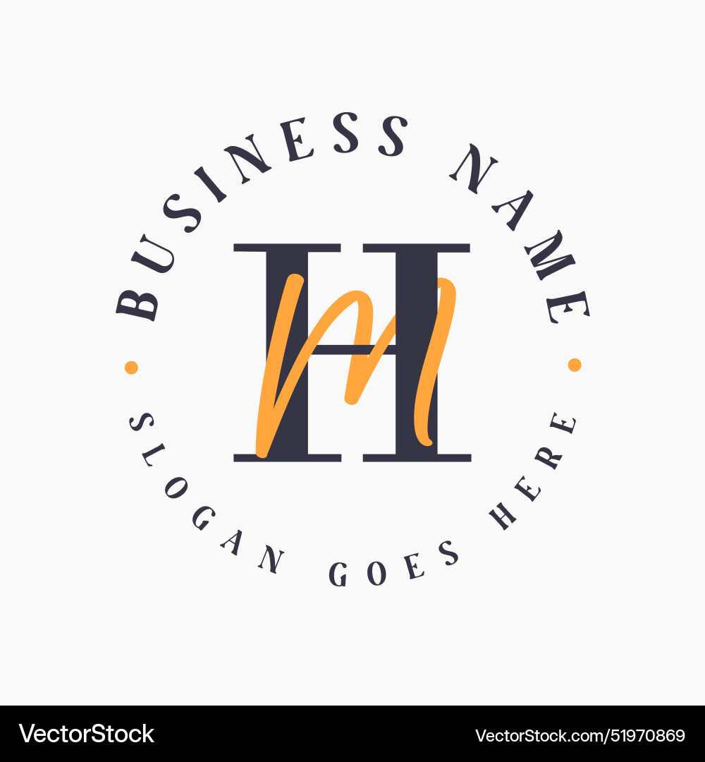 Elegant letter hm initials logo for corporate Vector Image