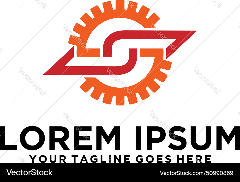 Engineering letter ss gear logo Royalty Free Vector Image