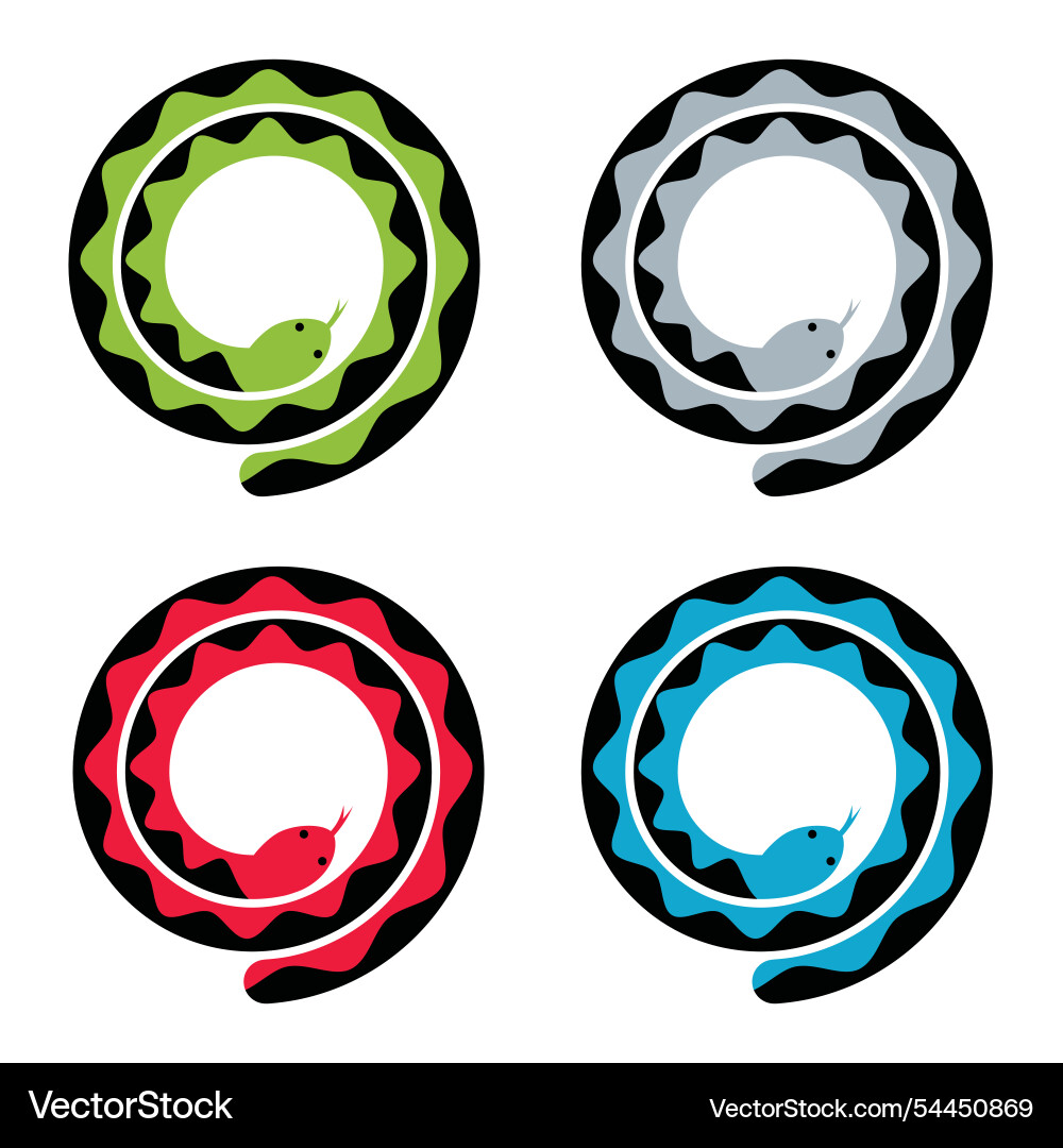 Stylized circular snakes Royalty Free Vector Image