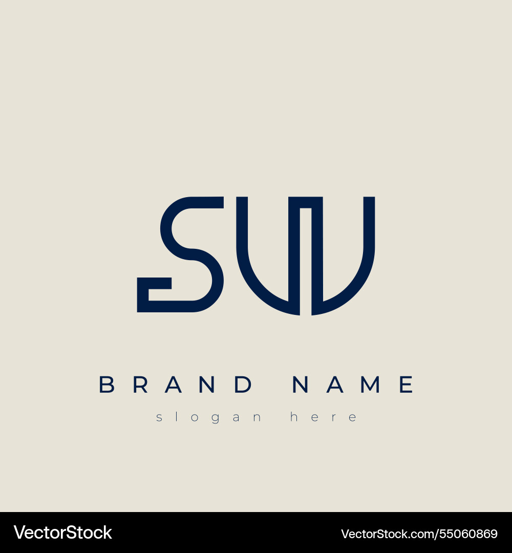 Sw alphabet letter icon logo Royalty Free Vector Image