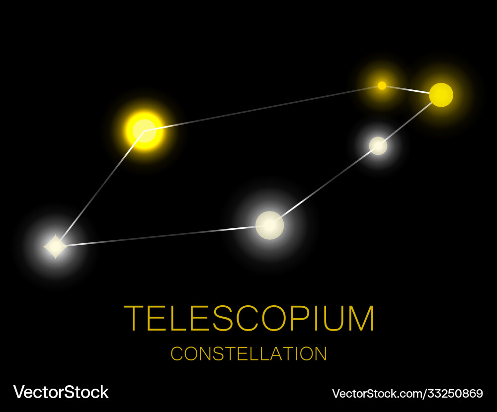 Telescopium constellation bright yellow stars Vector Image
