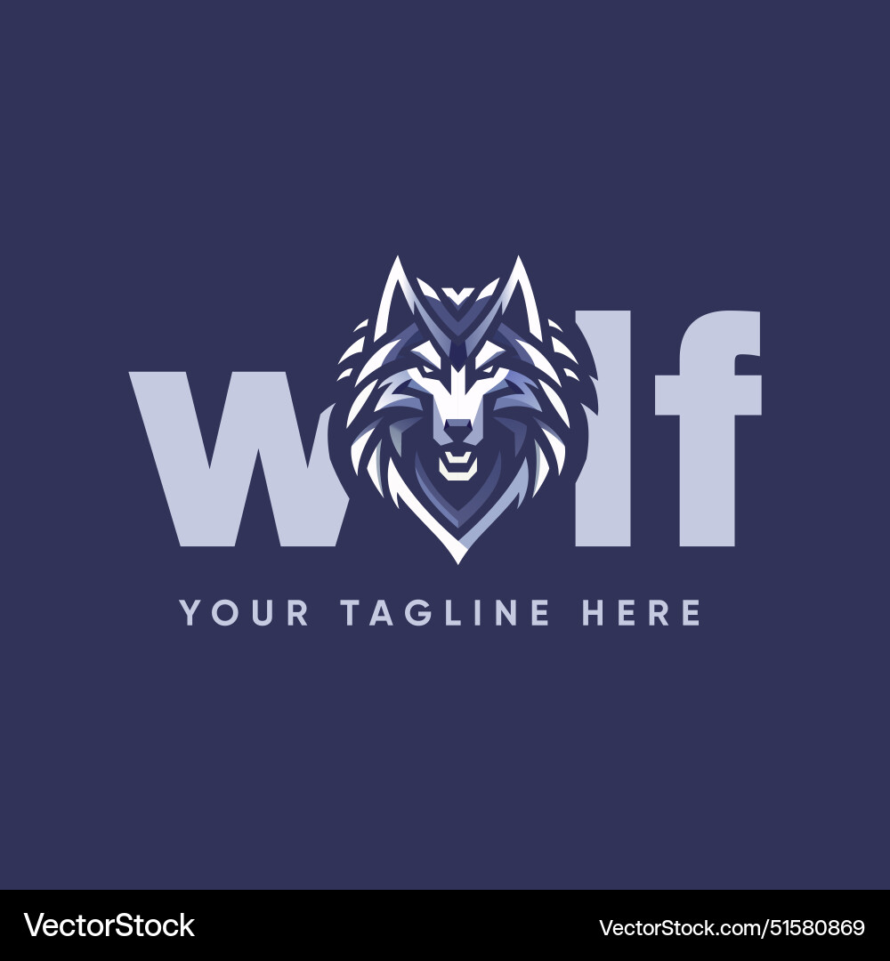 Wolf logo design template Royalty Free Vector Image