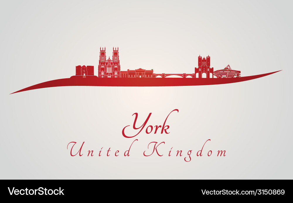 York skyline in red Royalty Free Vector Image - VectorStock