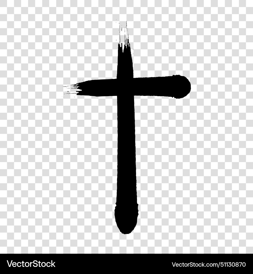 Christian cross sign isolated on transparent Vector Image