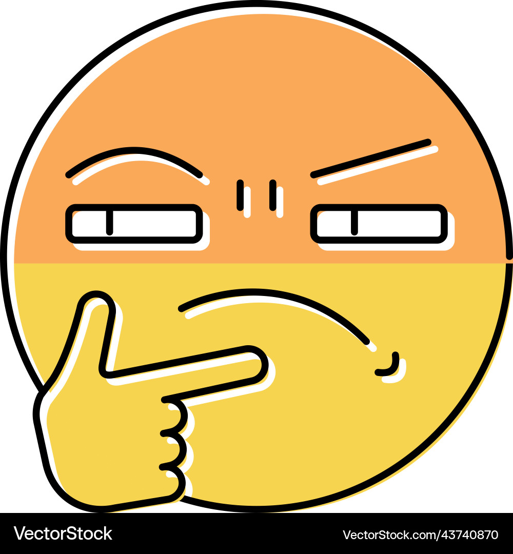 Confused emoji color icon Royalty Free Vector Image