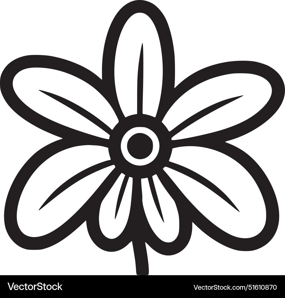 Daisy - black and white Royalty Free Vector Image