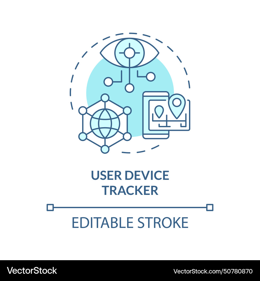Digital tracking soft blue concept icon Royalty Free Vector