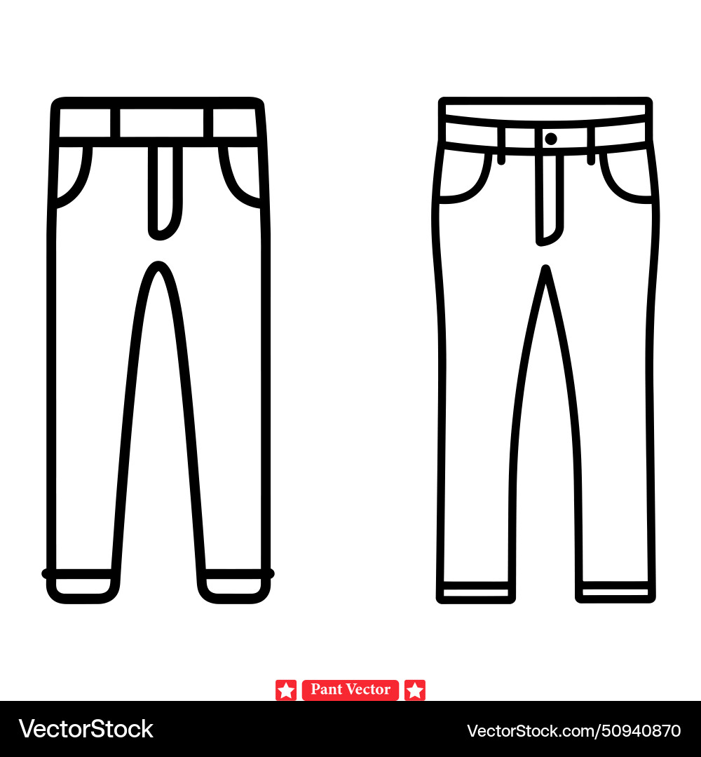 Elegant pant templates sophisticated silhouettes Vector Image