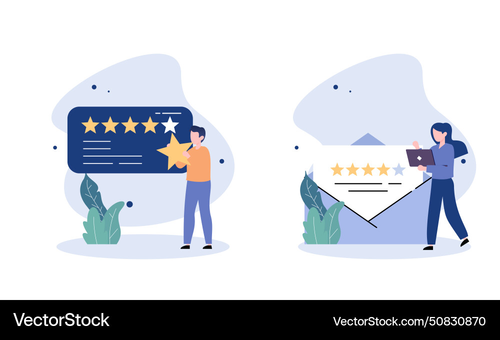 Feedback and review concept Royalty Free Vector Image