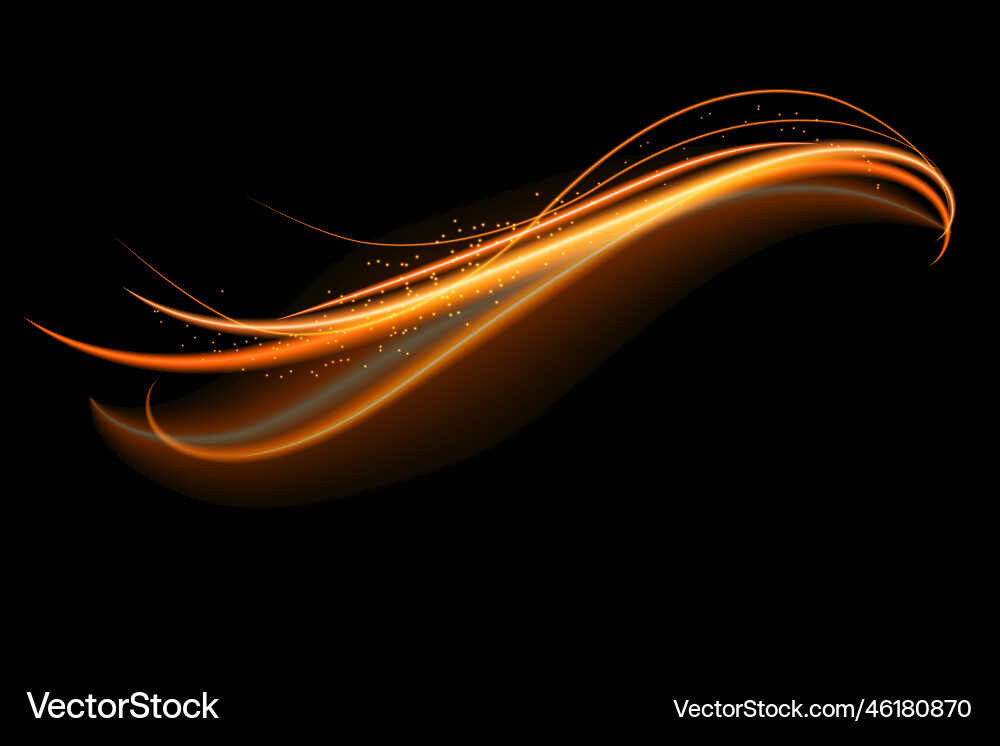 Golden glowing shiny lines effect luminous white Vector Image