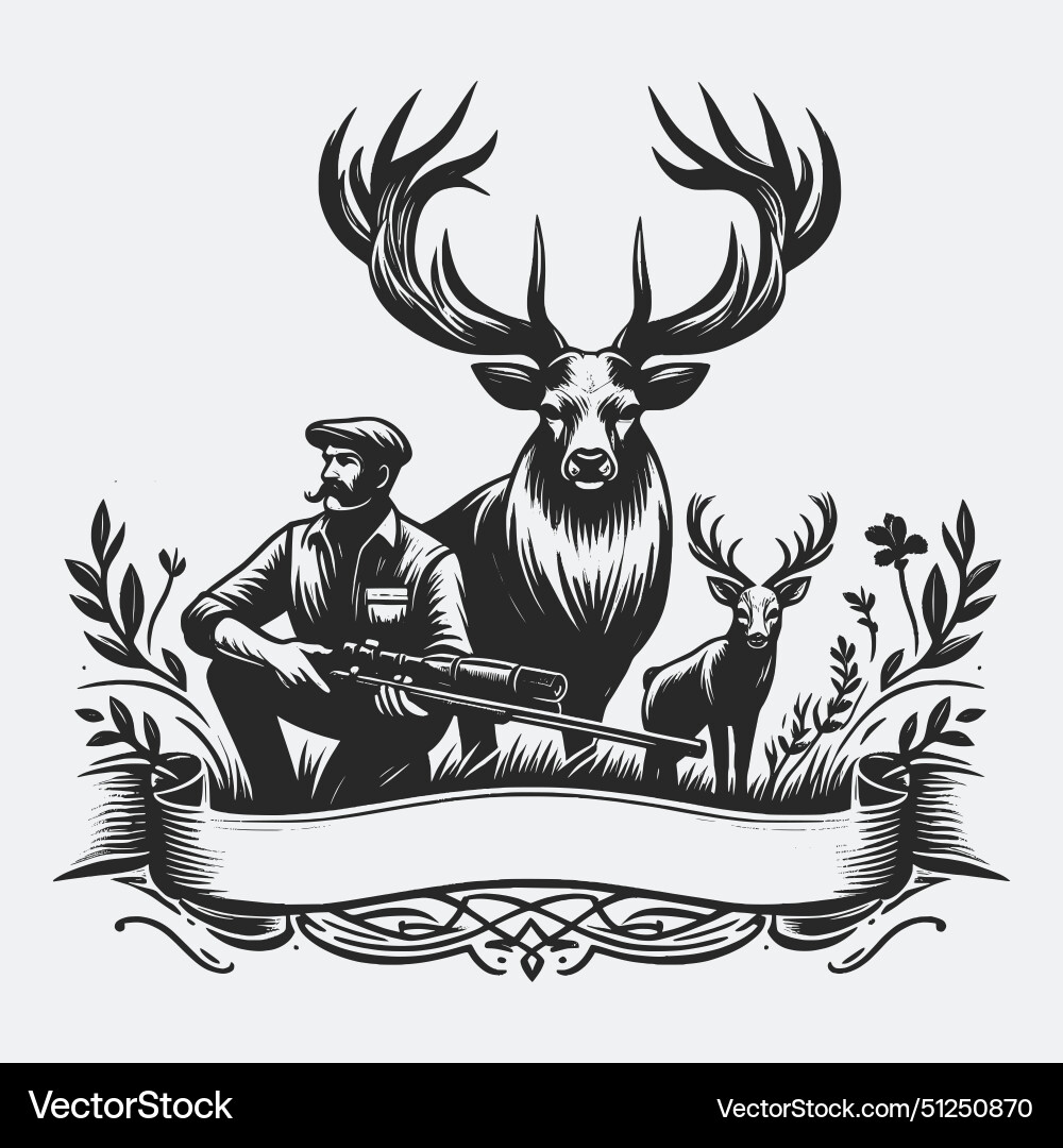 Hunting life svg silhouette file Royalty Free Vector Image