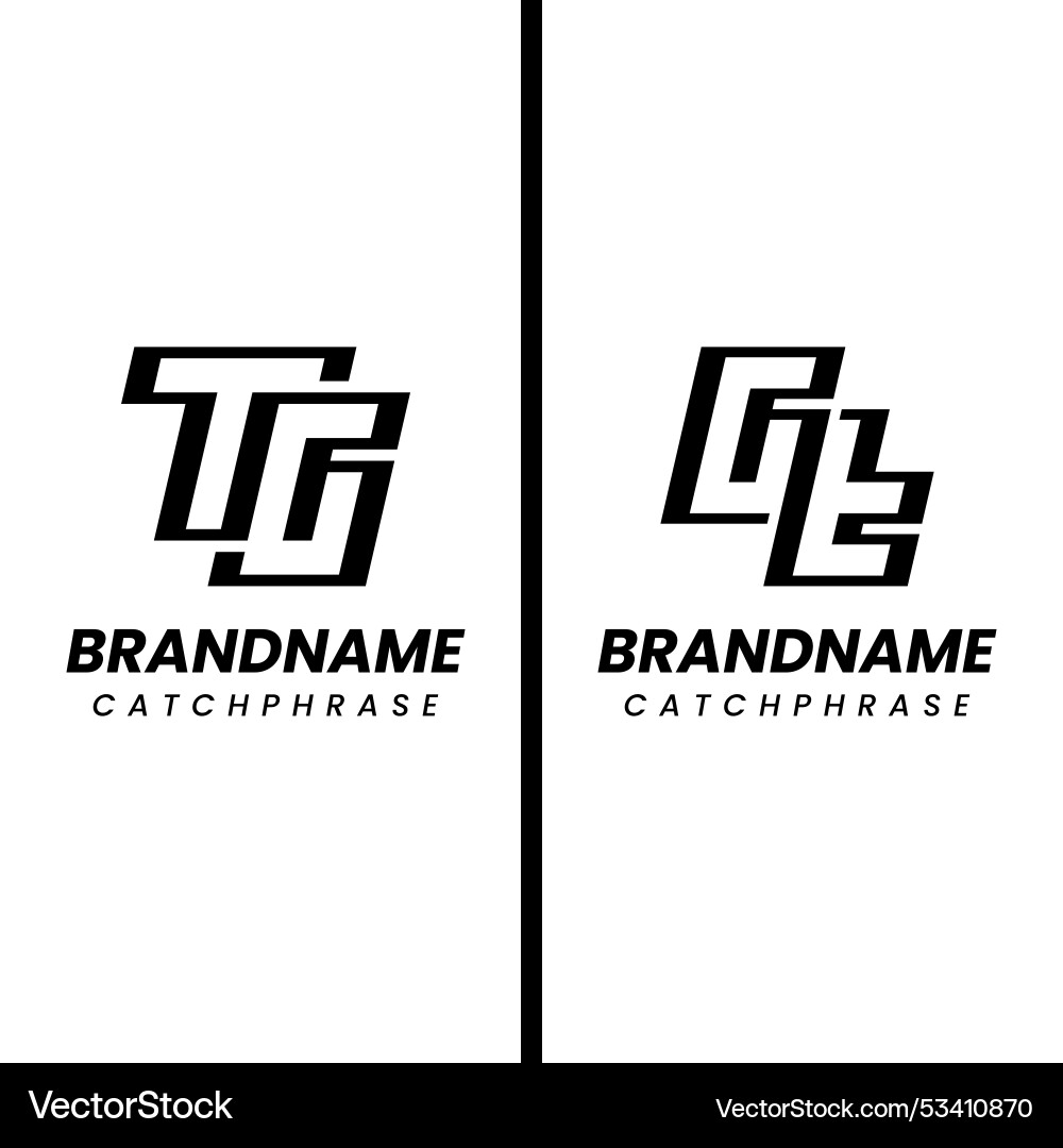 Letters tg and gt monogram logo suitable for any Vector Image