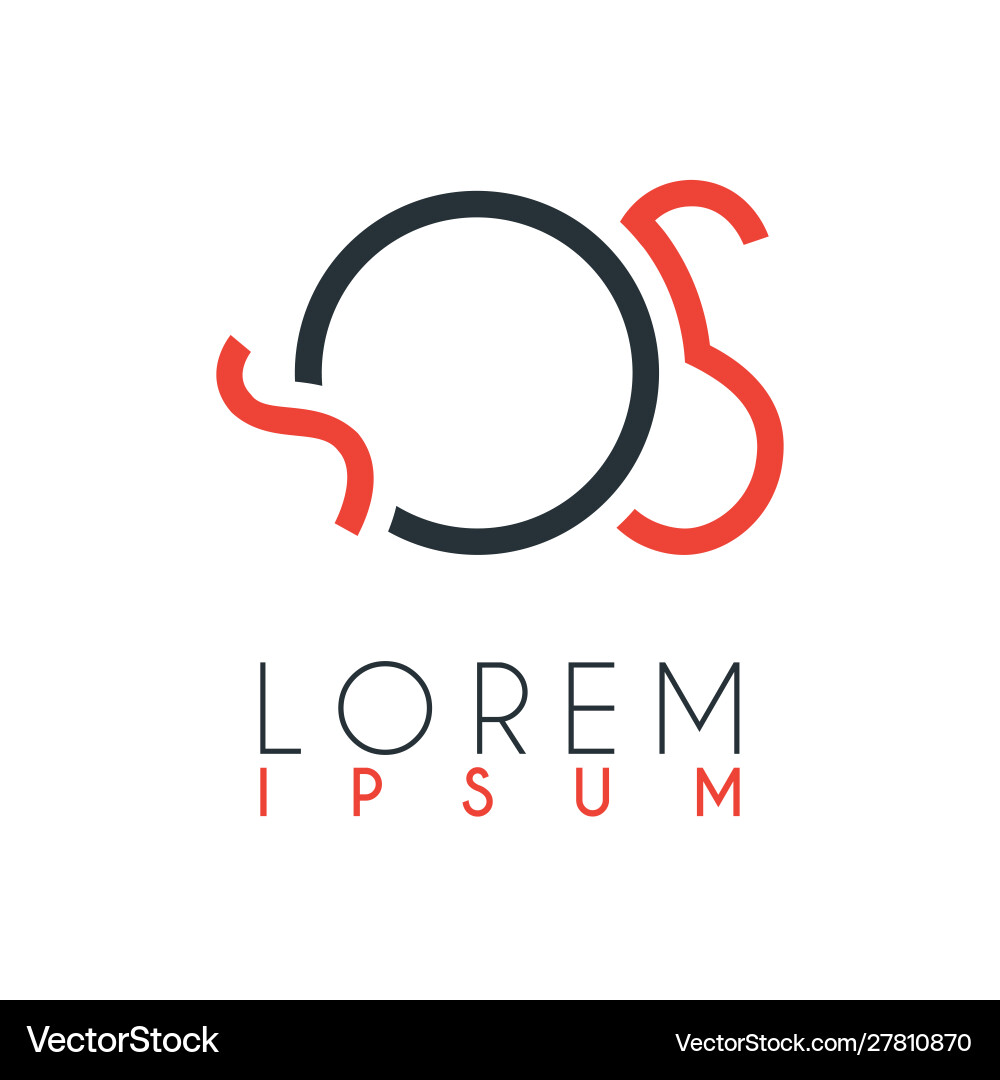 Logo between letter q and s or qs Royalty Free Vector Image