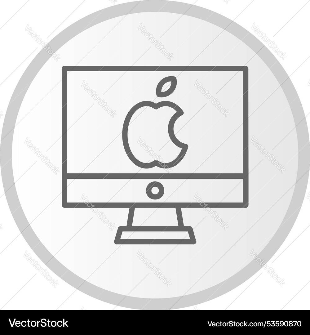 Mac line circle grey icon Royalty Free Vector Image