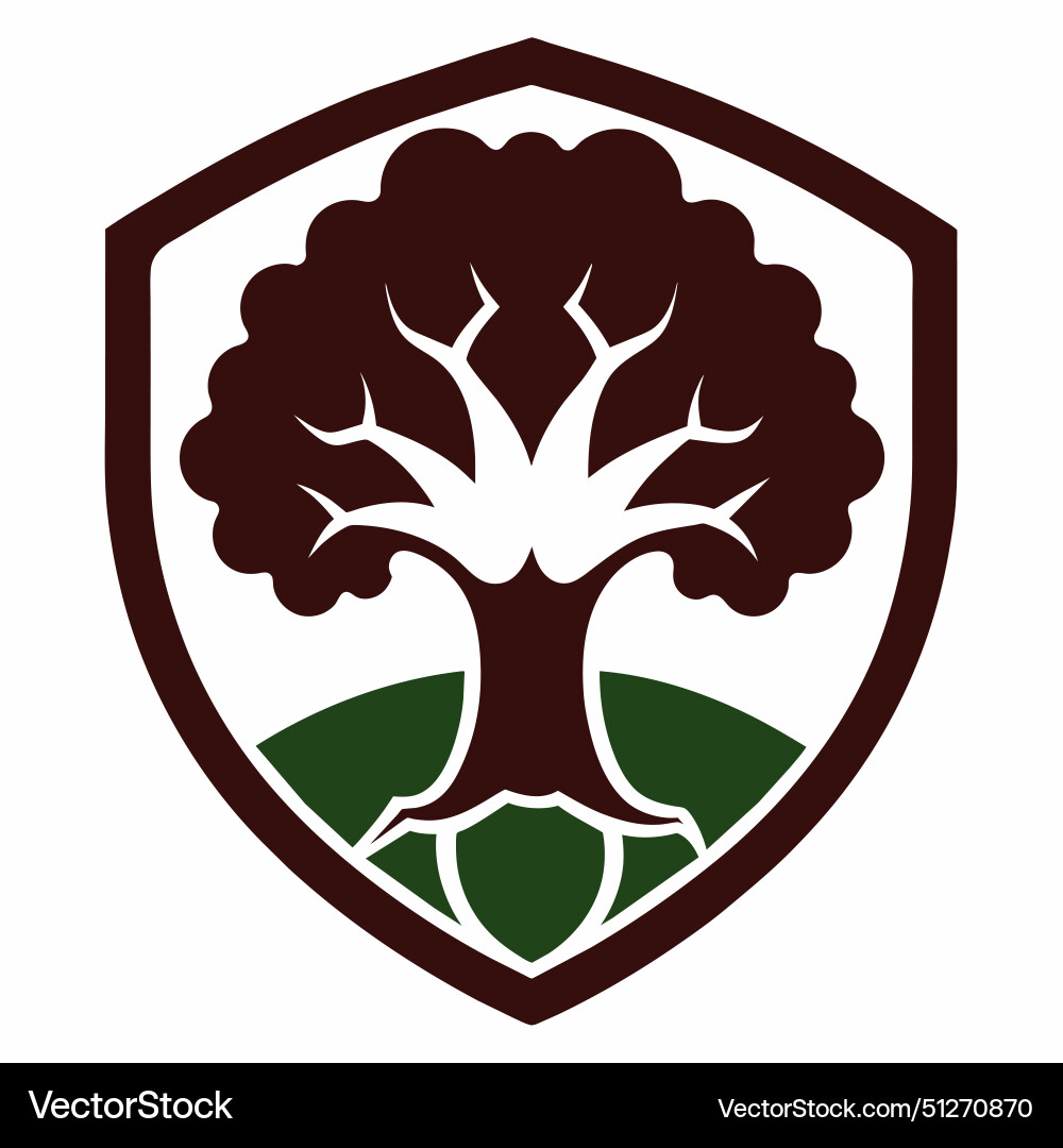Oak-soccer-logo-duotone Royalty Free Vector Image