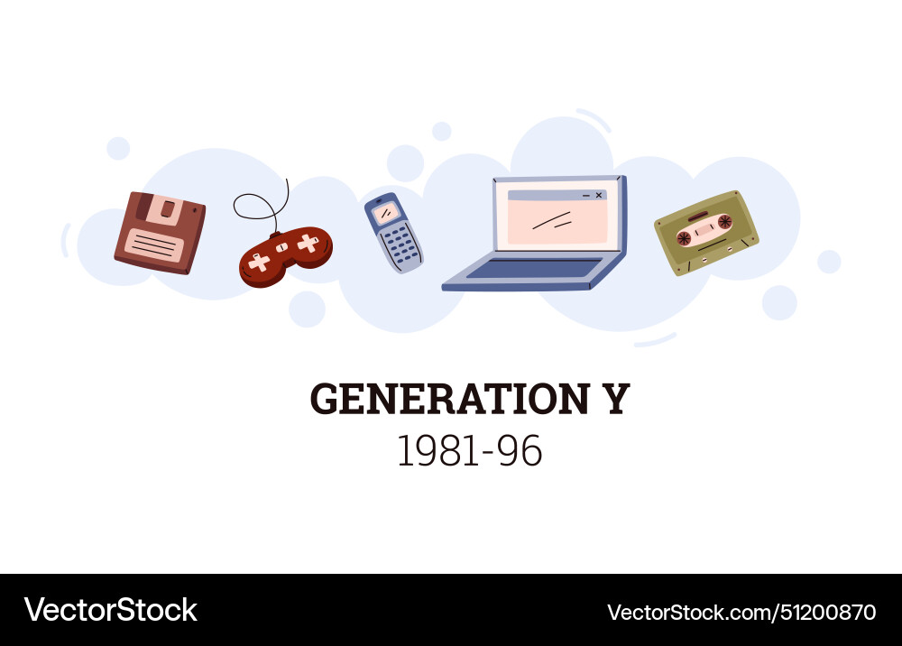 People generation y 1981-96 or millennials social Vector Image
