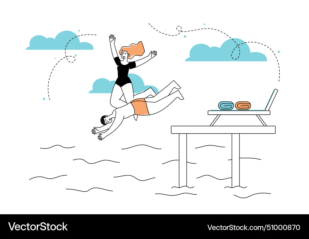 Kids Diving Vector Images (over 4,400)
