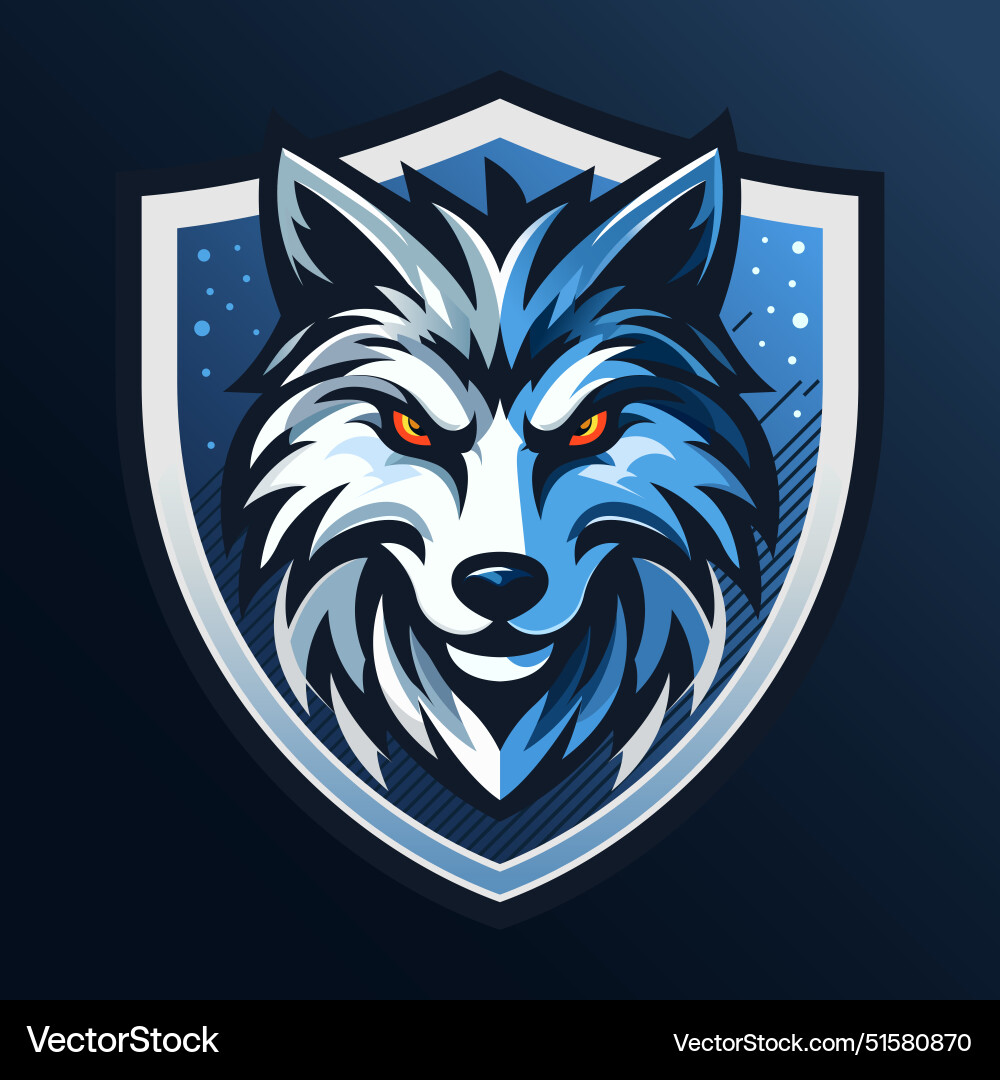 Wolf head mascot logo design Royalty Free Vector Image