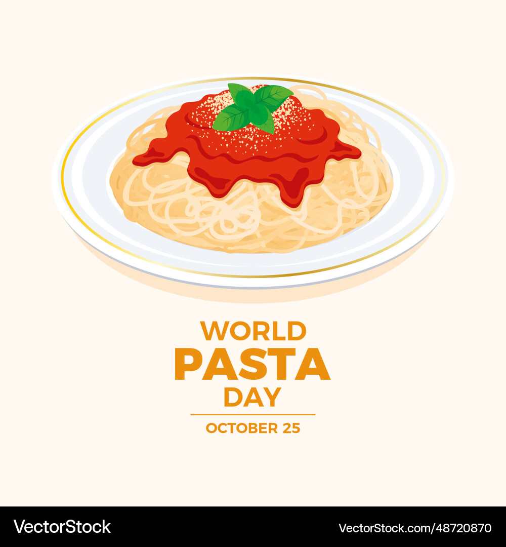 World pasta day poster Royalty Free Vector Image