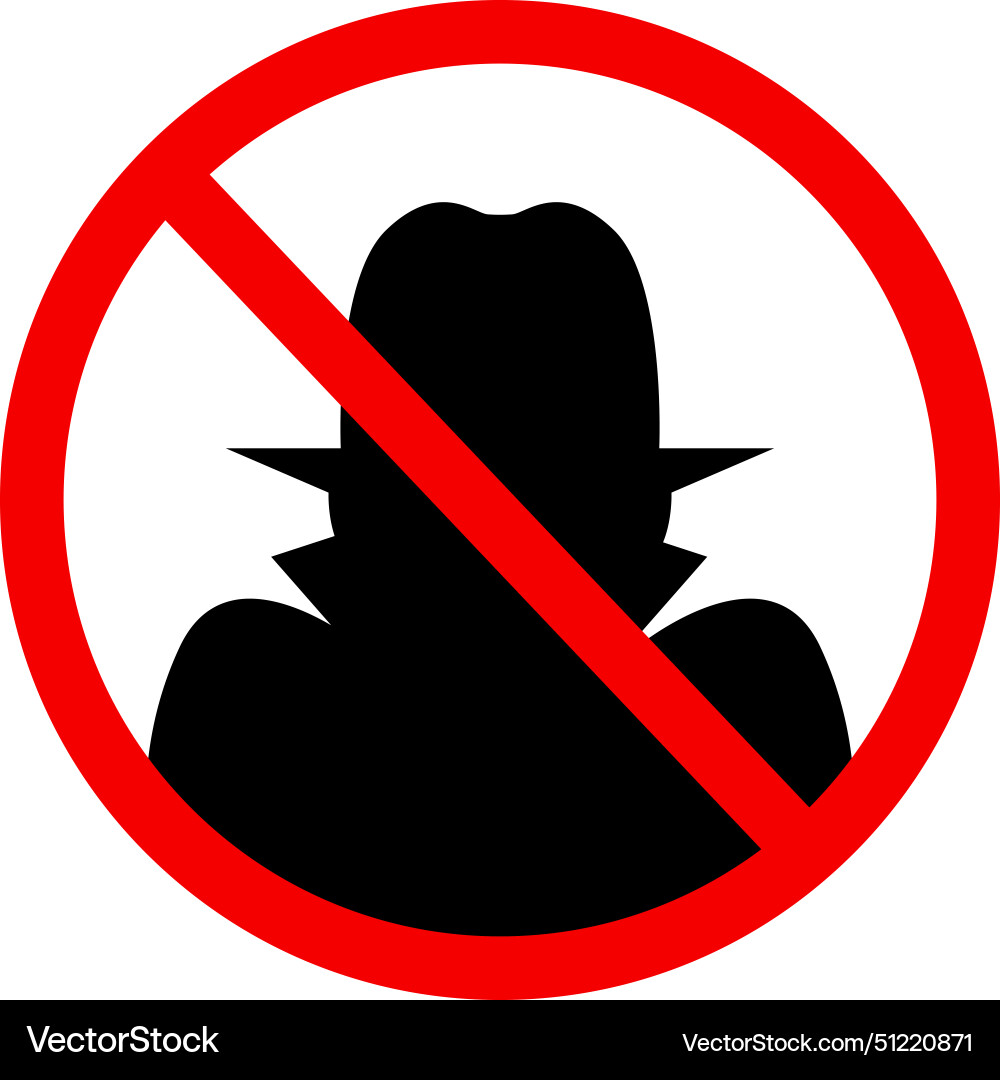 Anti spy icon hacker sign no thefts symbol flat Vector Image