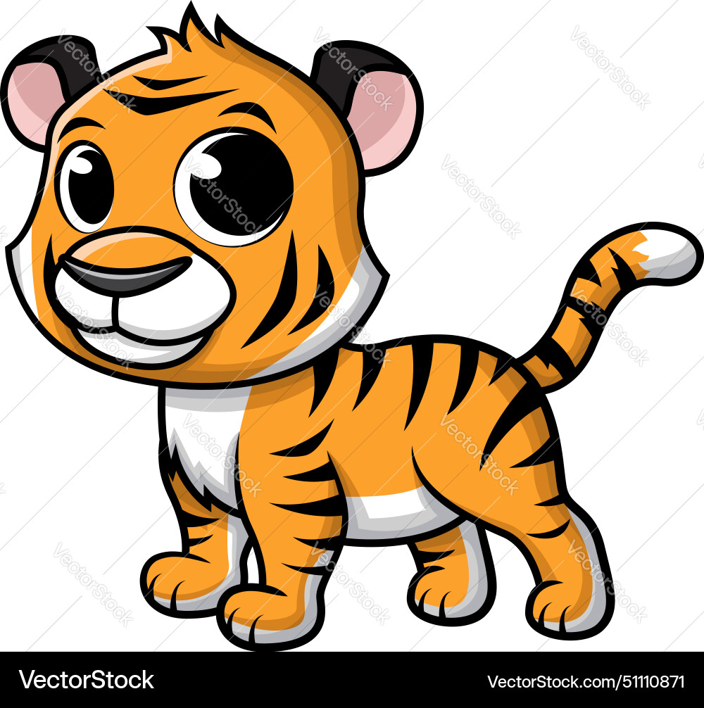 Cute baby tiger cartoon clip art Royalty Free Vector Image