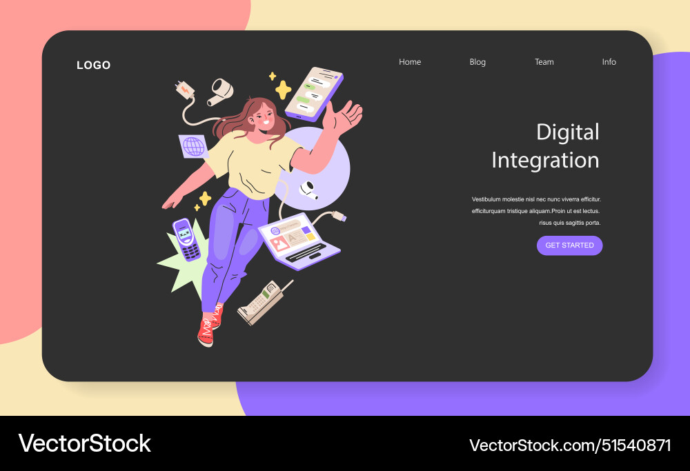Digital integration concept Royalty Free Vector Image