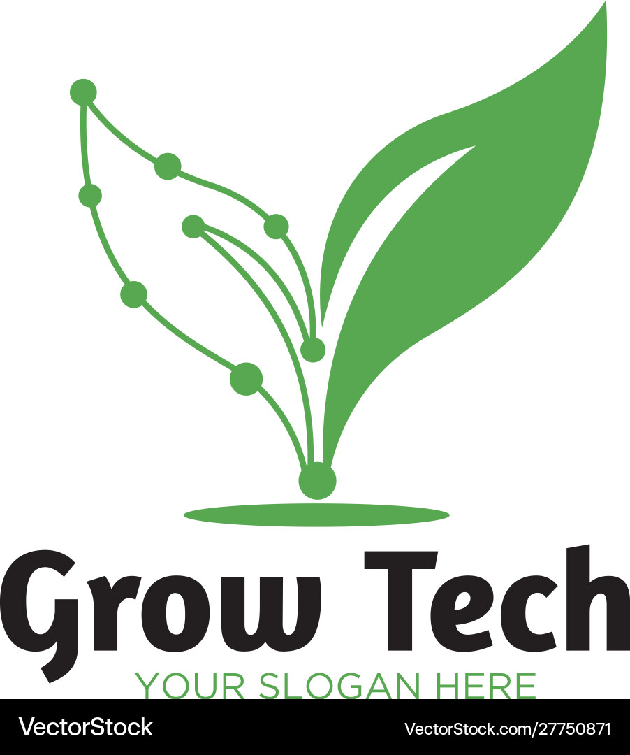 Green tech natural logo designs Royalty Free Vector Image