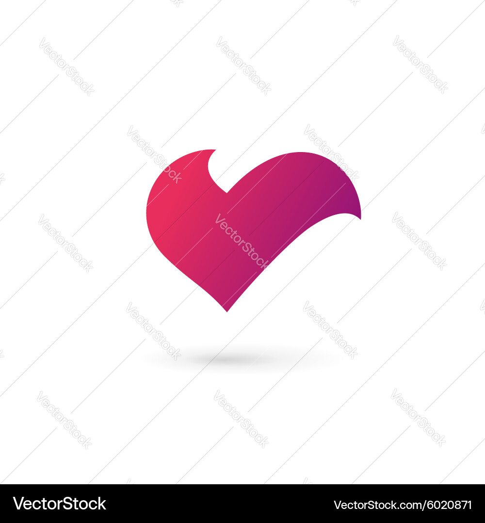 Heart V Logo Icon Template Royalty Free Vector Image