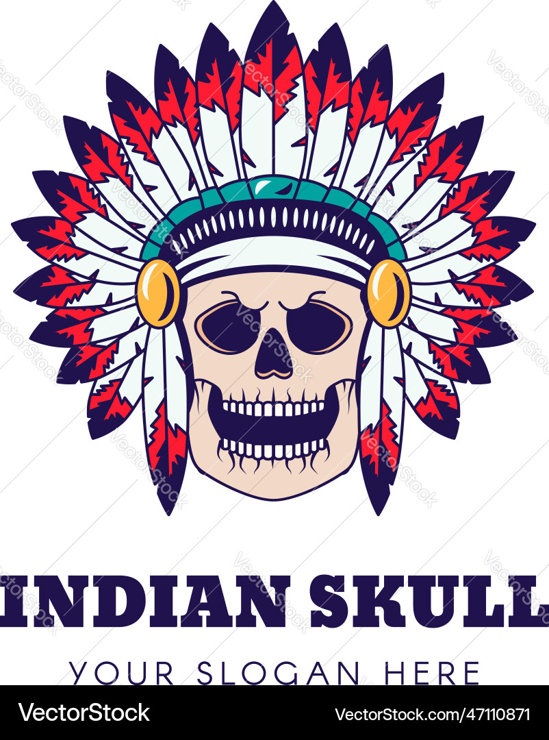 Indian Chief Skull Logo Indian Chief Skull Vector Art, Icons, And