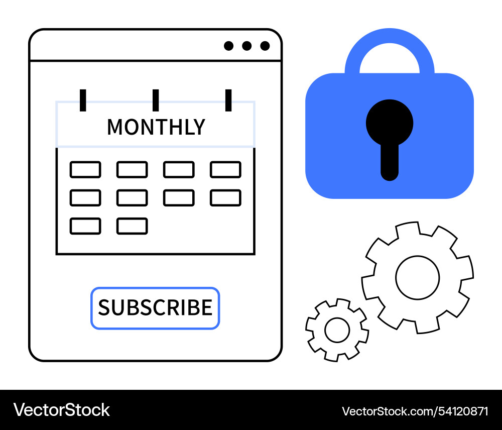Monthly subscription concept with calendar Vector Image