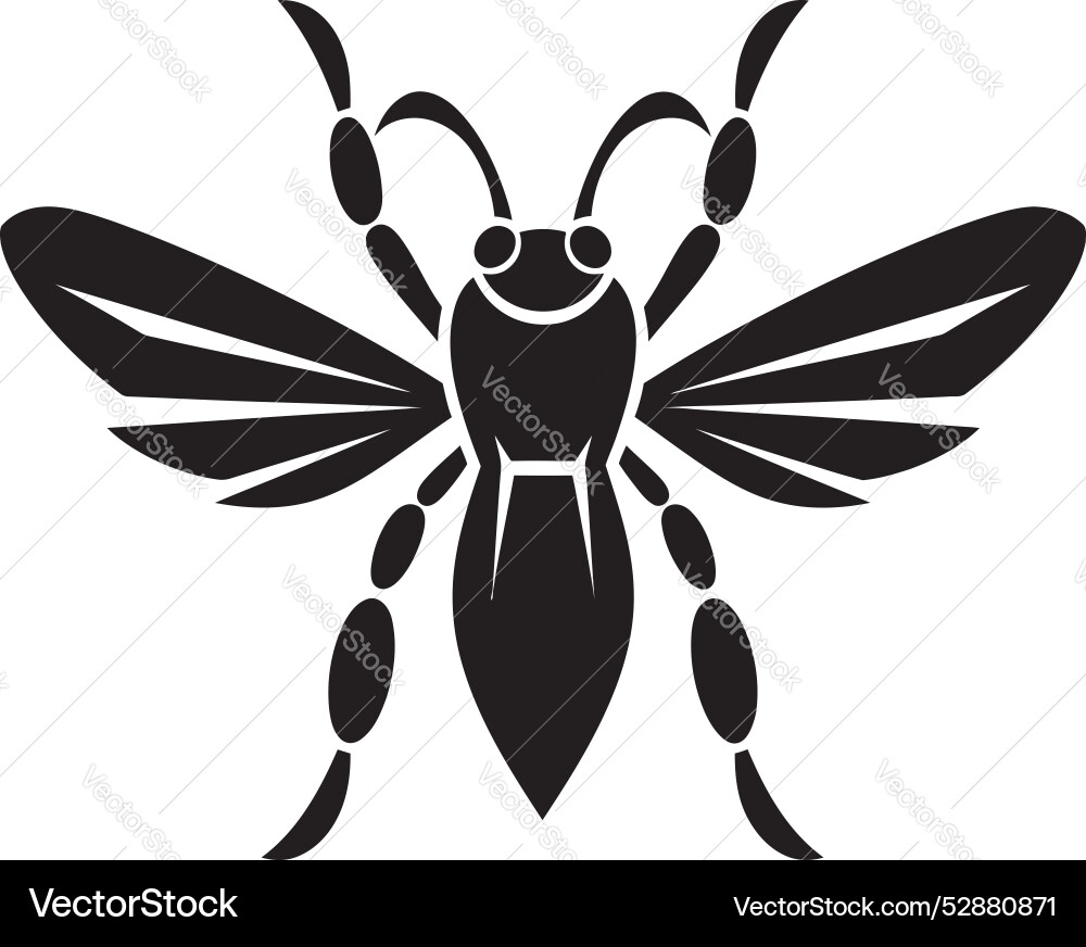 Tarantula hawk majesty black insect warrior art Vector Image