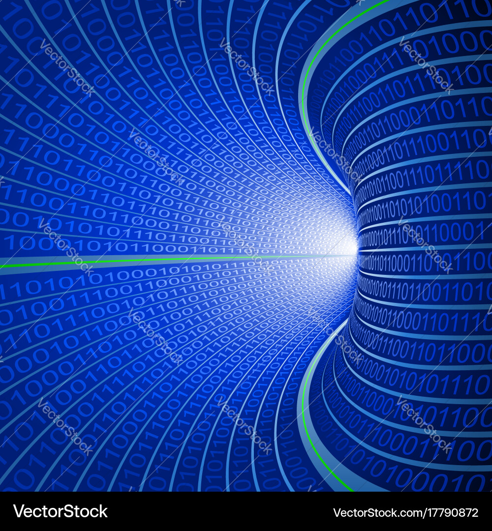 Binary tunnel Royalty Free Vector Image - VectorStock