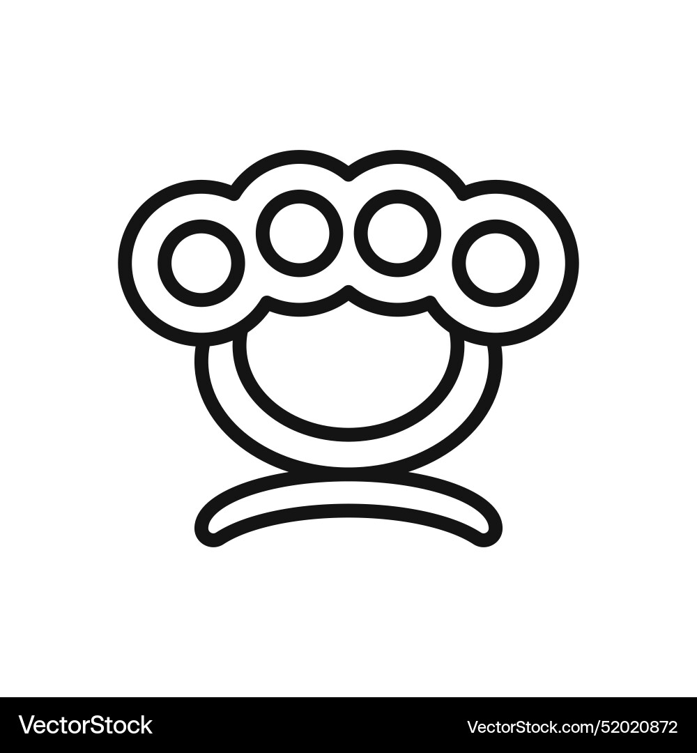 Brass knuckles icon outline collection in black Vector Image